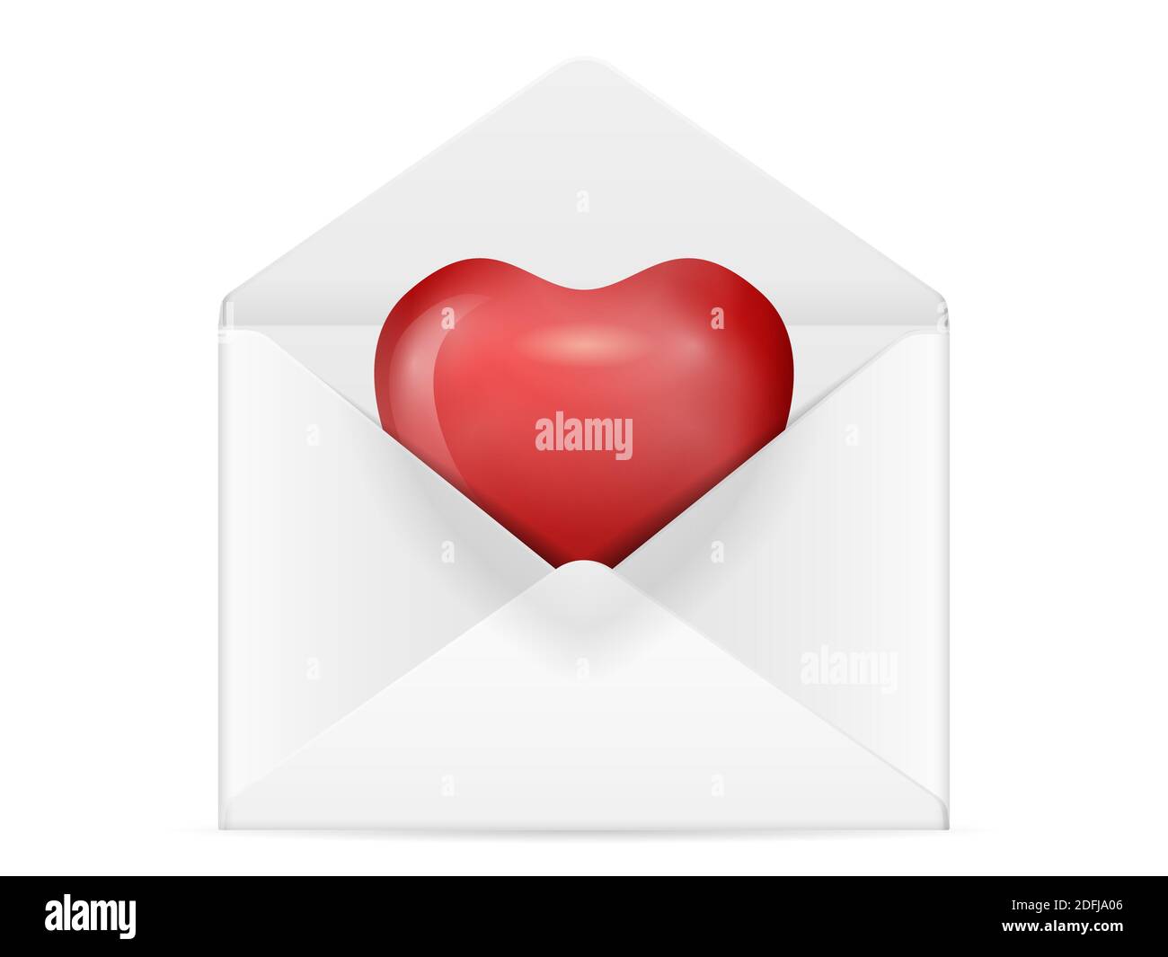 Envelope with heart on a white background. Vector illustration Stock ...