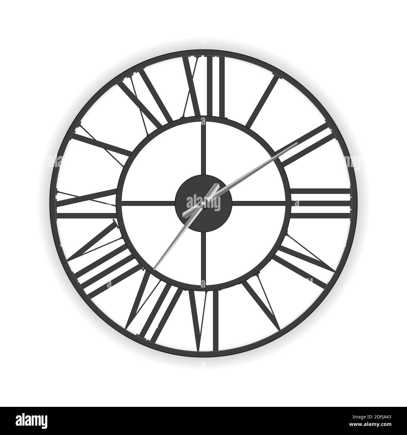 Wall clock on a white background. Vector illustration Stock Photo - Alamy