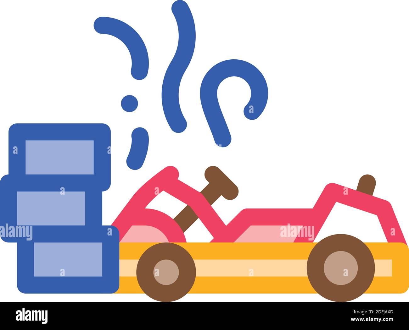 crash accident kart color icon vector illustration Stock Vector Image ...