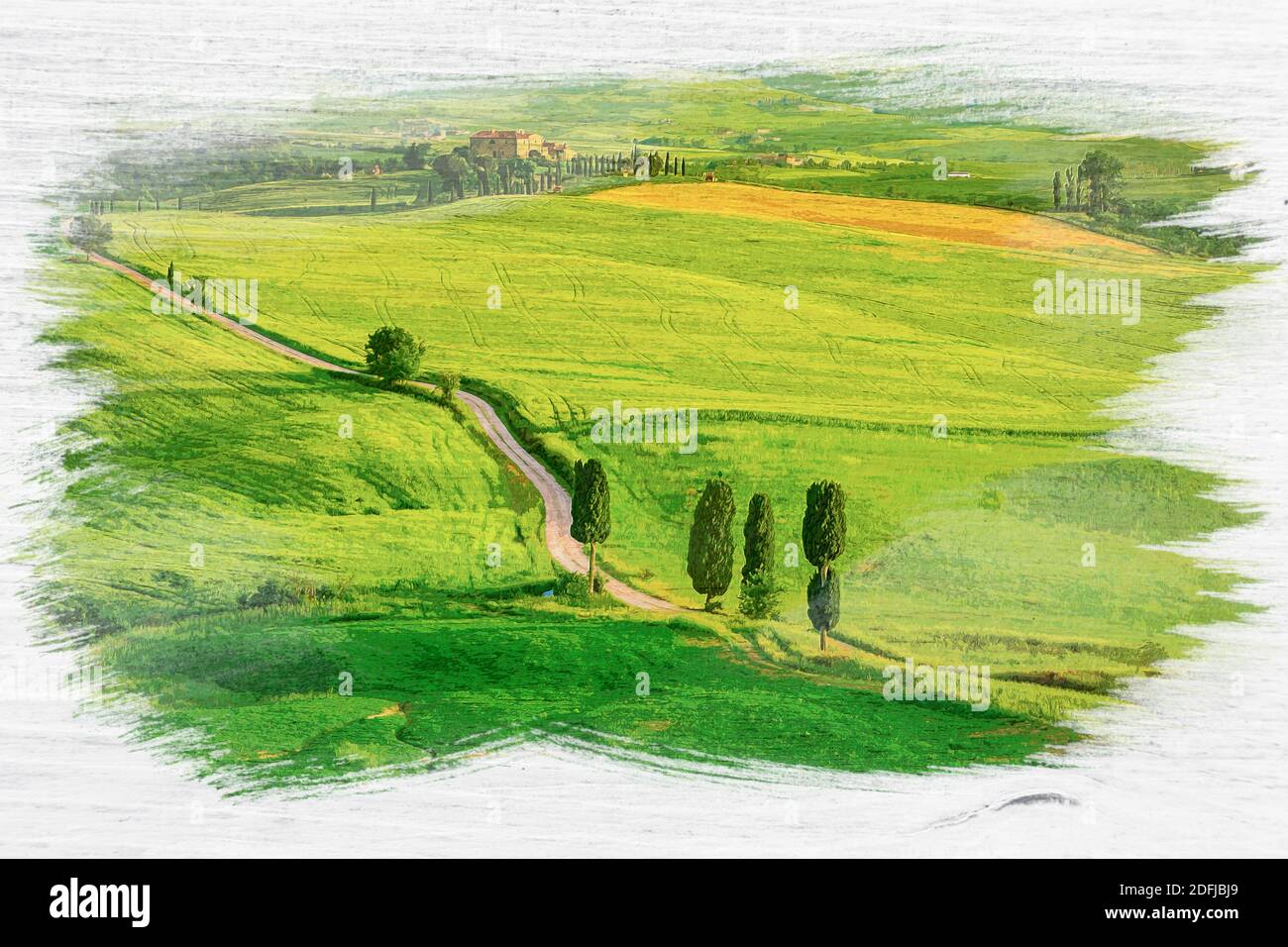 Tuscany country in painting hi-res stock photography and images - Alamy