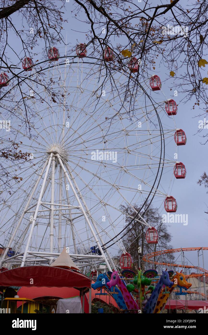 Ferris wheel in an amusement park Stock Photo - Alamy