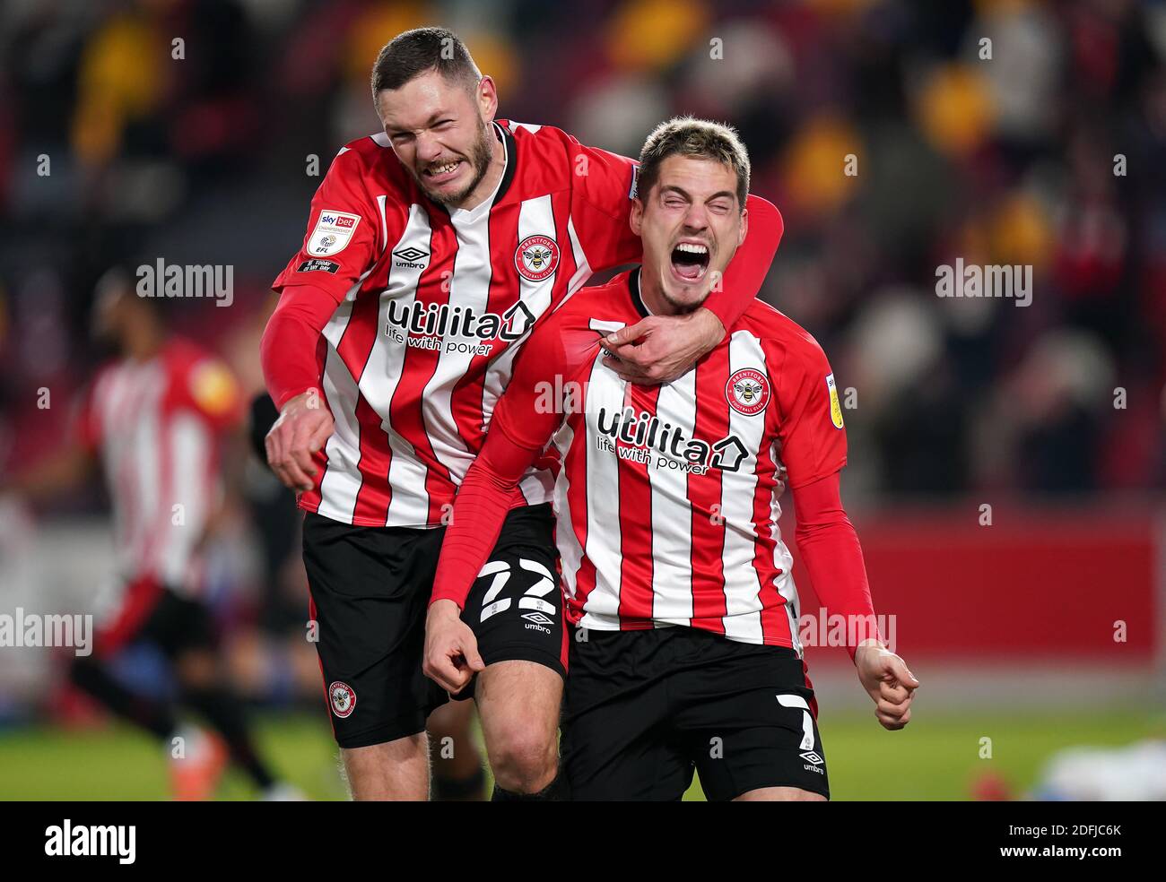 Brentfords henrik dalsgaard celebrates hi-res stock photography and ...