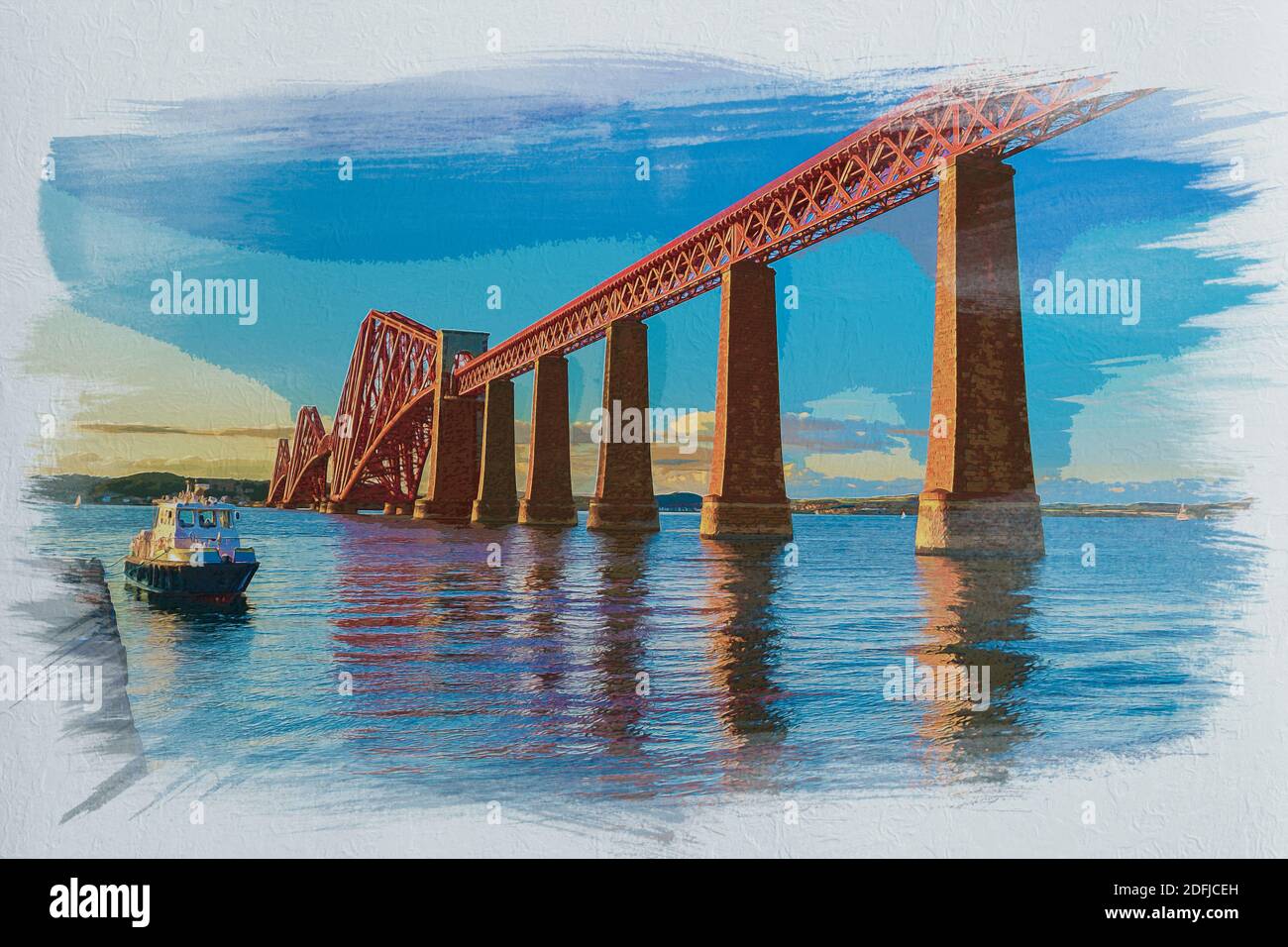 Forth road bridge painting hi-res stock photography and images - Alamy
