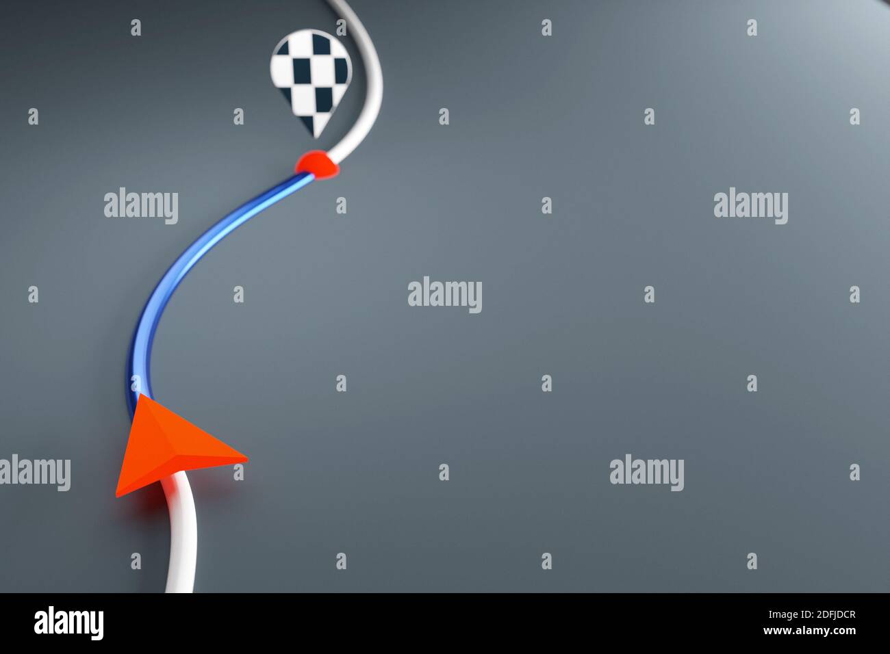 3d illustration of an icon with the direction of movement along the ...