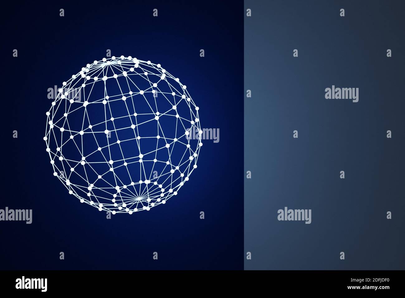 3d illustration of a white ball, consisting of a large number of ...