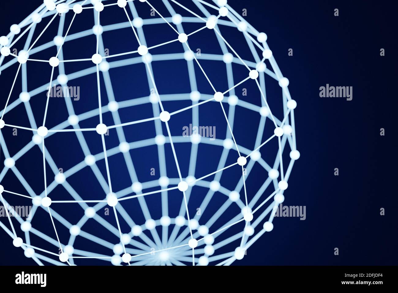 3d illustration of a white ball, consisting of a large number of ...