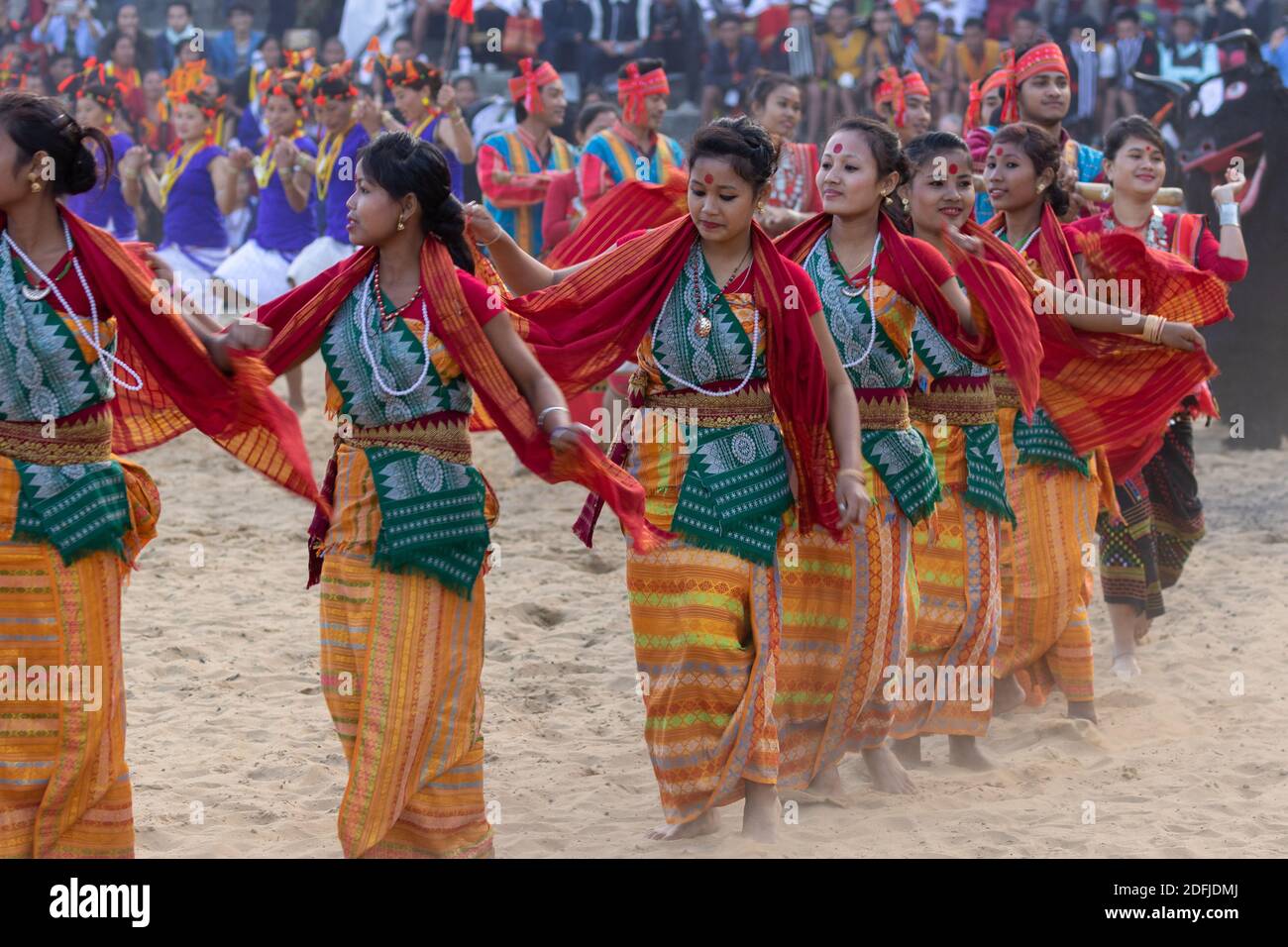 Traditional Naga dance being performed by womenfolk in Kisama heritage ...