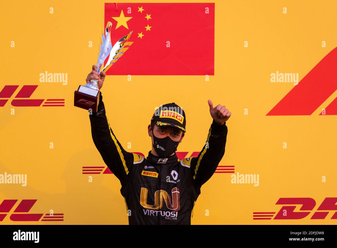 Podium, Zhou Guanyu (chn), Uni-Virtuosi, Dallara F2 2018, portrait ...