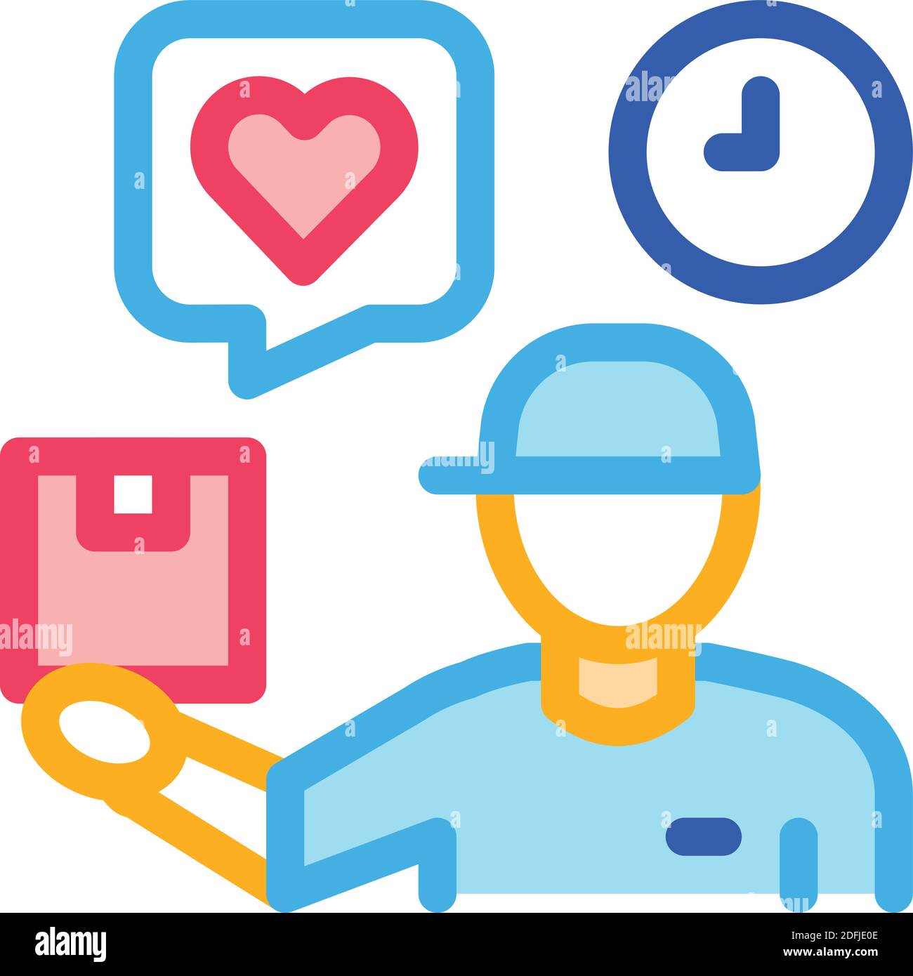 order fast delivery color icon vector illustration Stock Vector Image ...