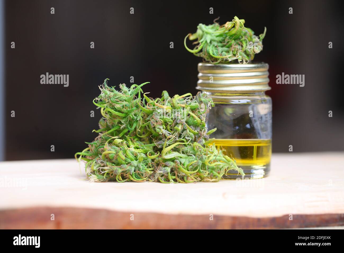 Medical marijuana . cannabis indica. cbd oil . hemp buds Stock Photo ...