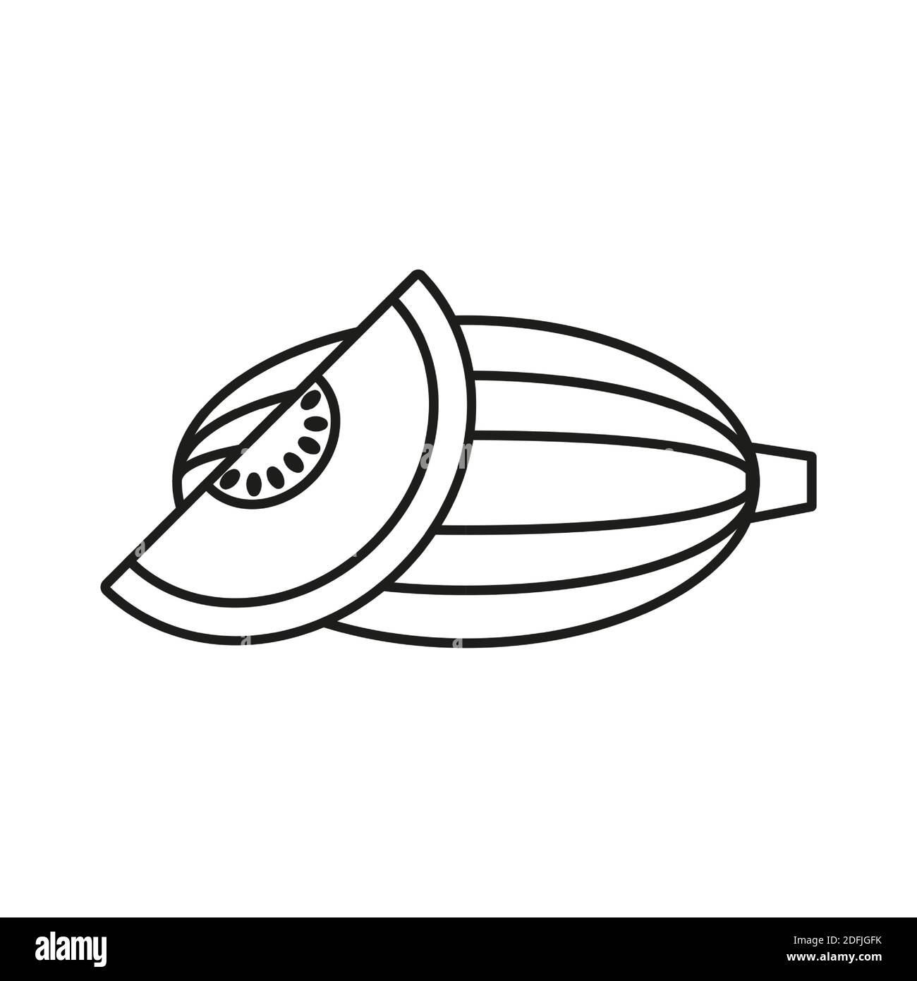 melon icon element of fruit icon for mobile concept and web apps. Thin ...