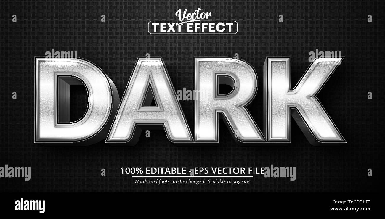 Dark text, shiny silver style editable text effect Stock Vector Image ... Dark text, shiny silver style editable text effect Stock Vector Image ...