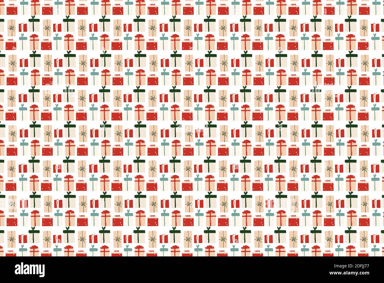 Vector seamless pattern with festive gift boxes on white background ...