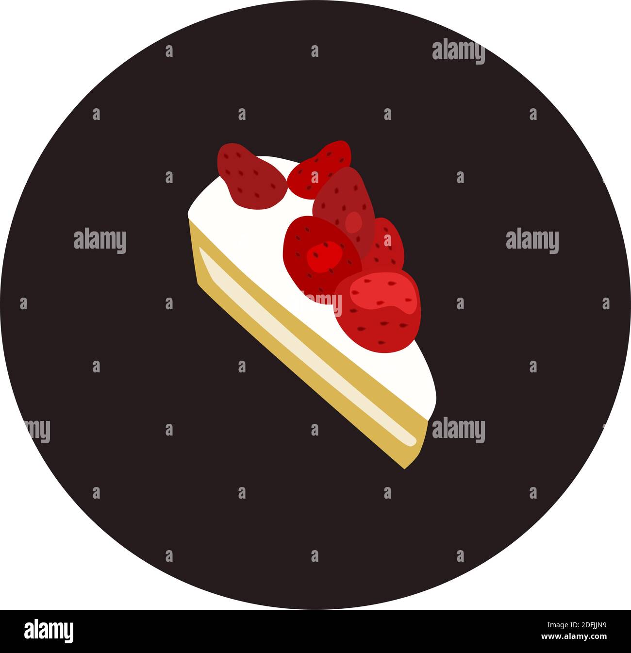 Strawberry cake vector art made by using Inkscape Stock Vector Image ...