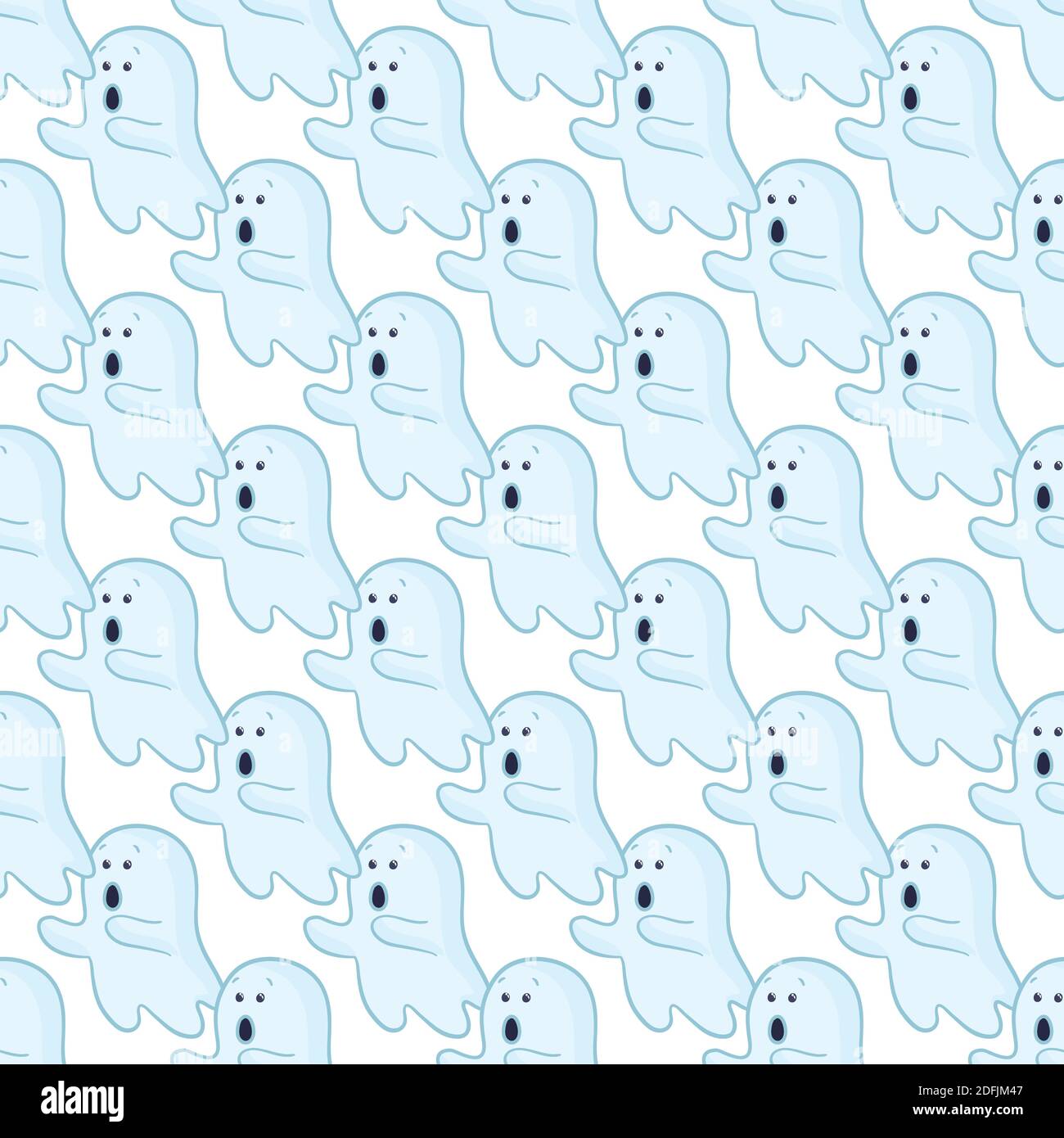 Halloween background. Seamless pattern of cute cartoon ghosts Stock ...