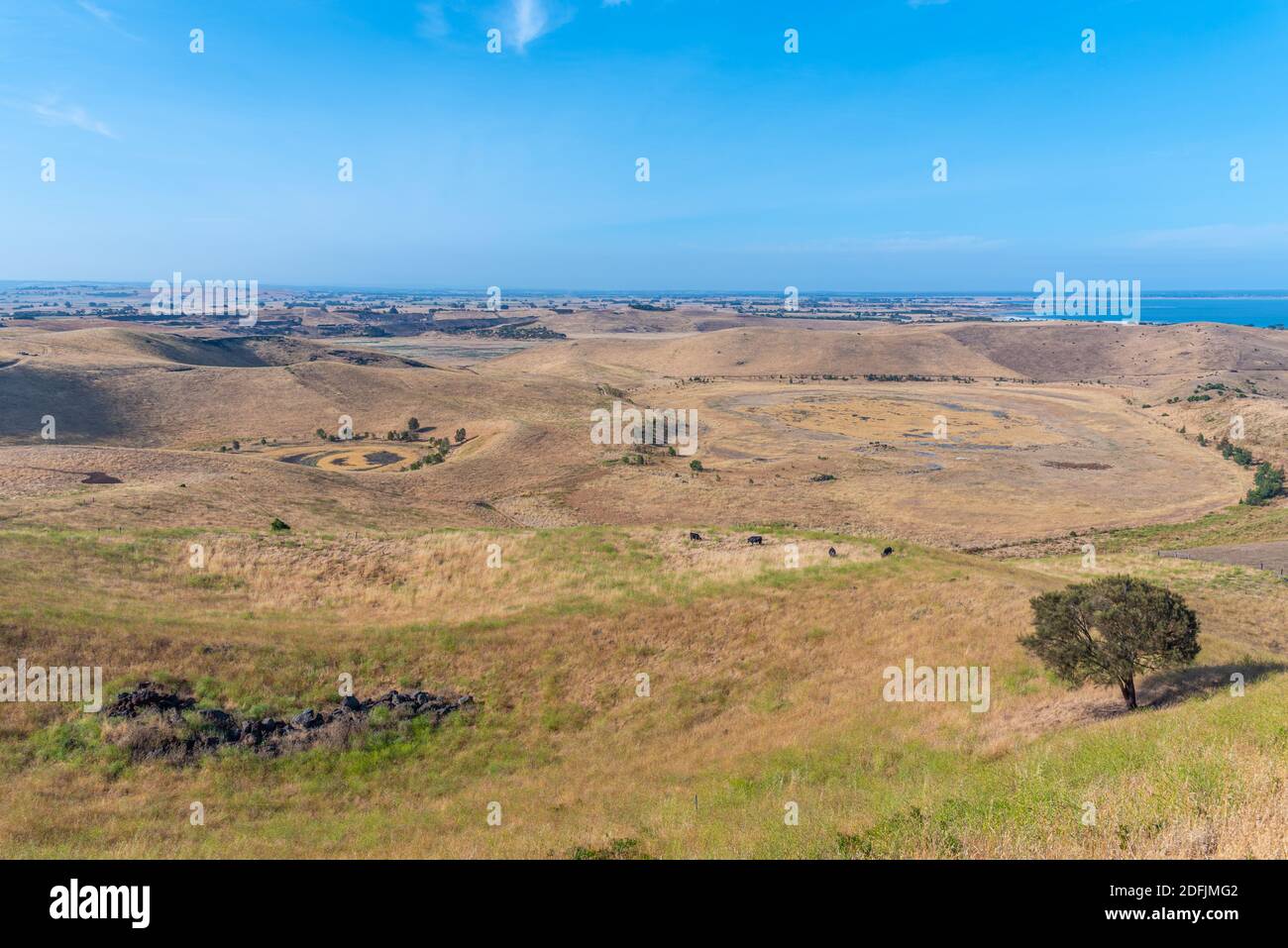 Red rock reserve including several craters of volcanic origin near ...