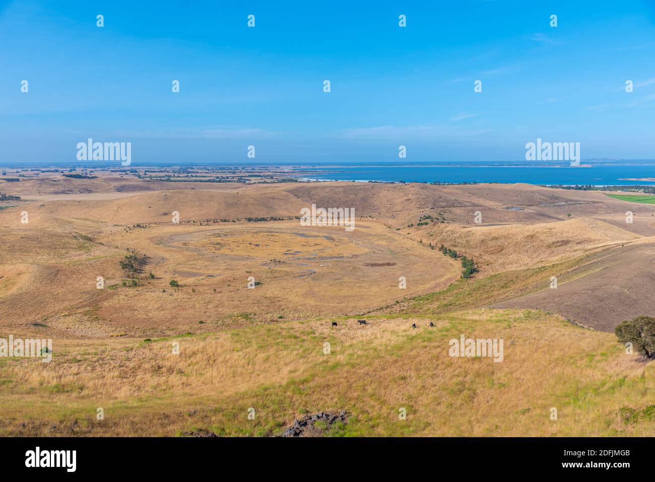 Red rock reserve including several craters of volcanic origin near ...