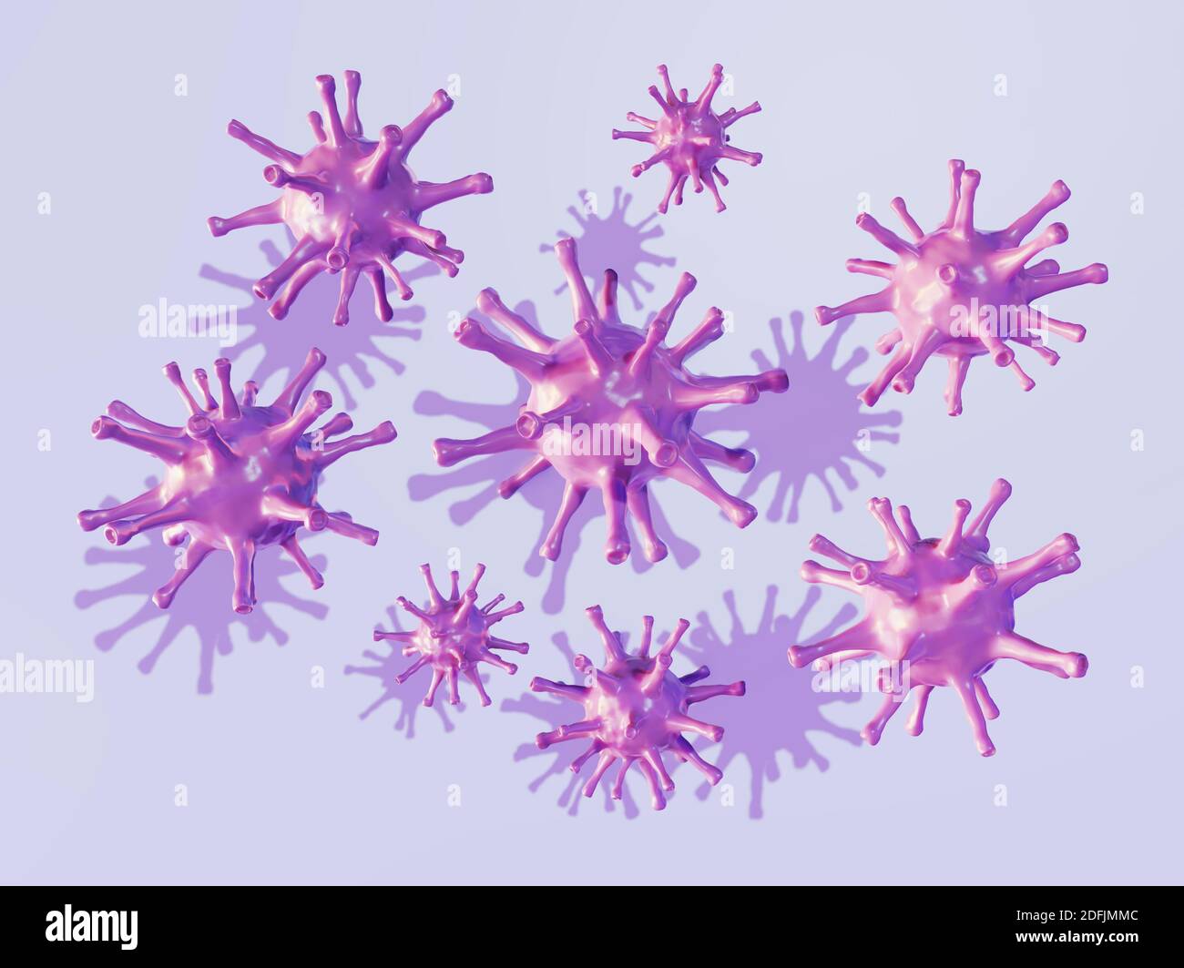 Floating beautiful violet viruses background, 3d illustration Stock ...