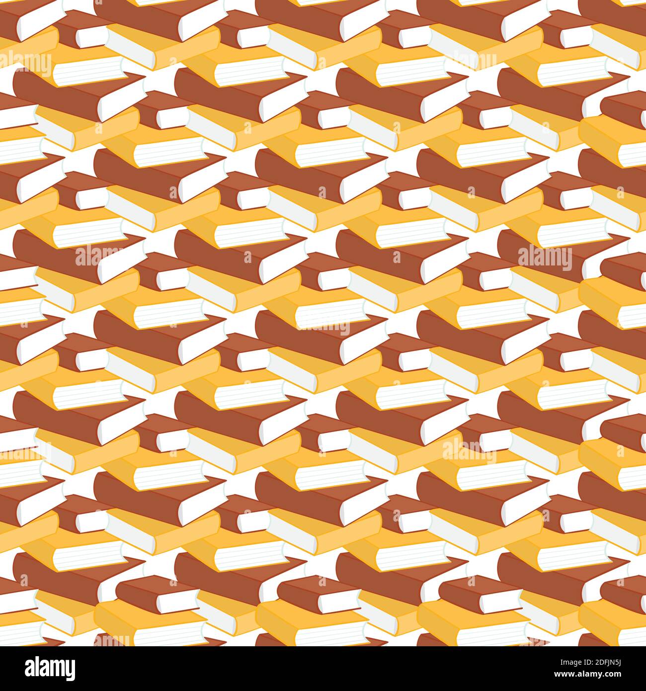 Different Colorful Books Seamless Pattern. Vector illustration in flat ...