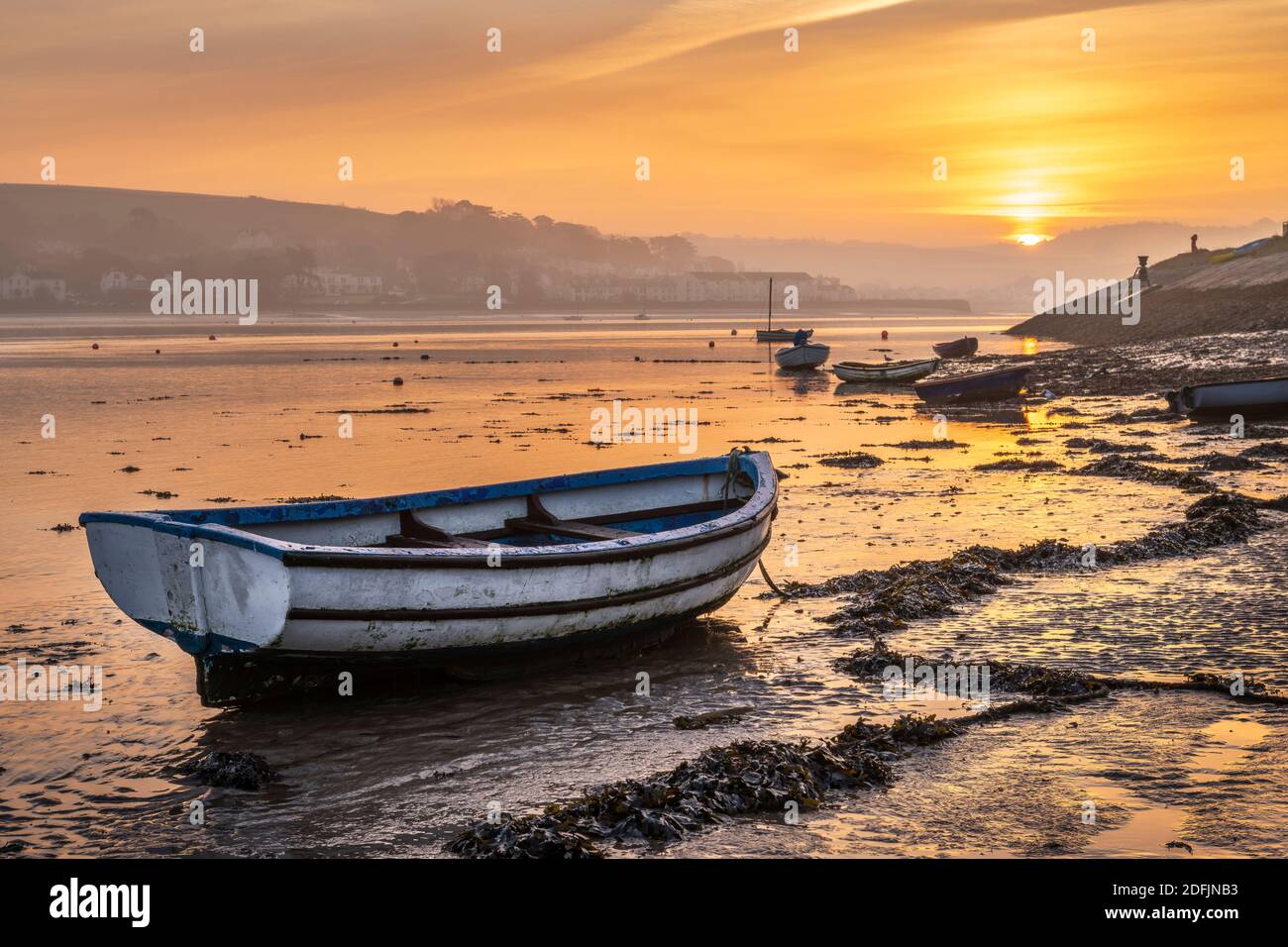 After a cold night in North Devon, mist rises from a tranquil River ...