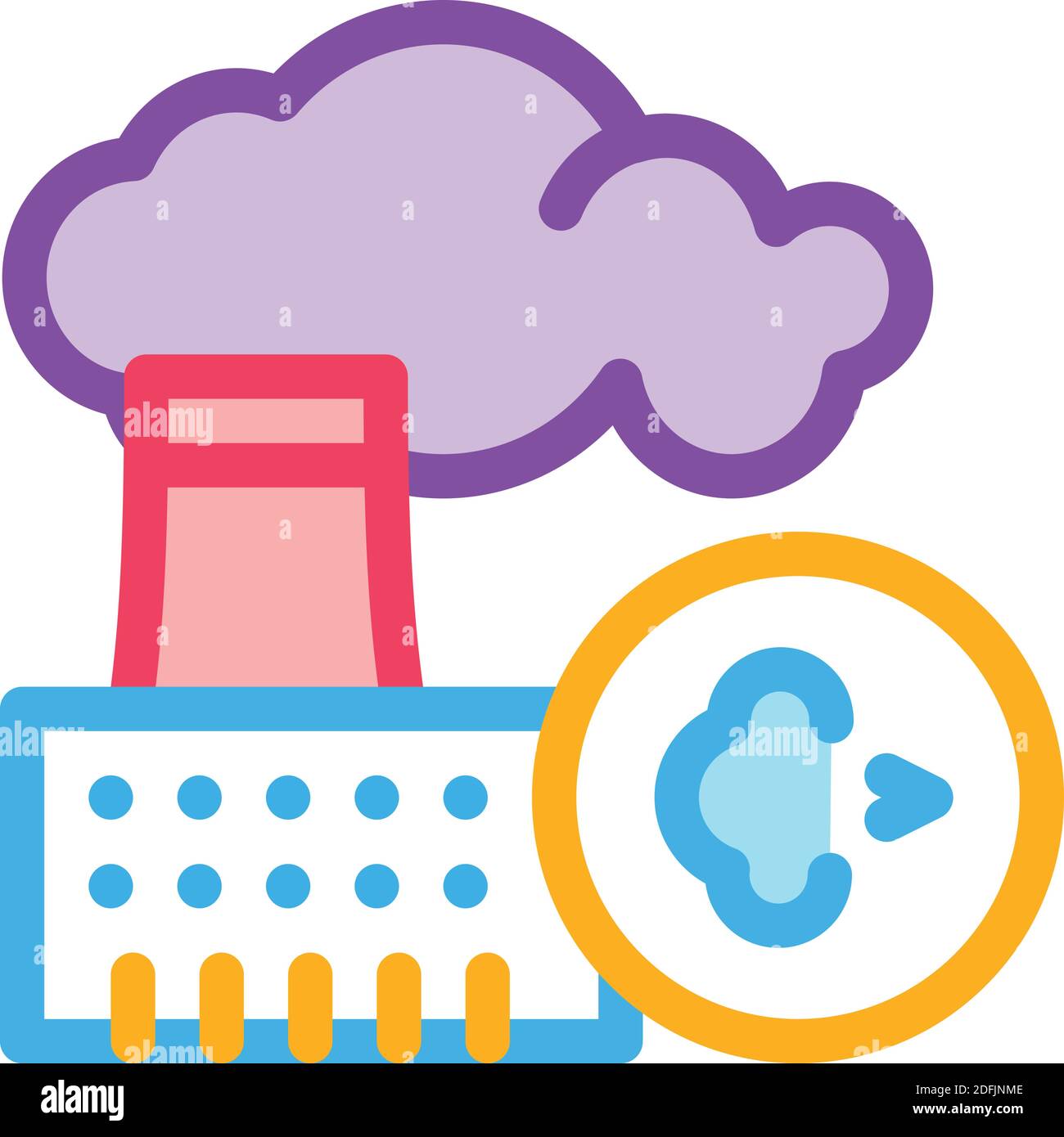 allergy on factory smog color icon vector illustration Stock Vector ...