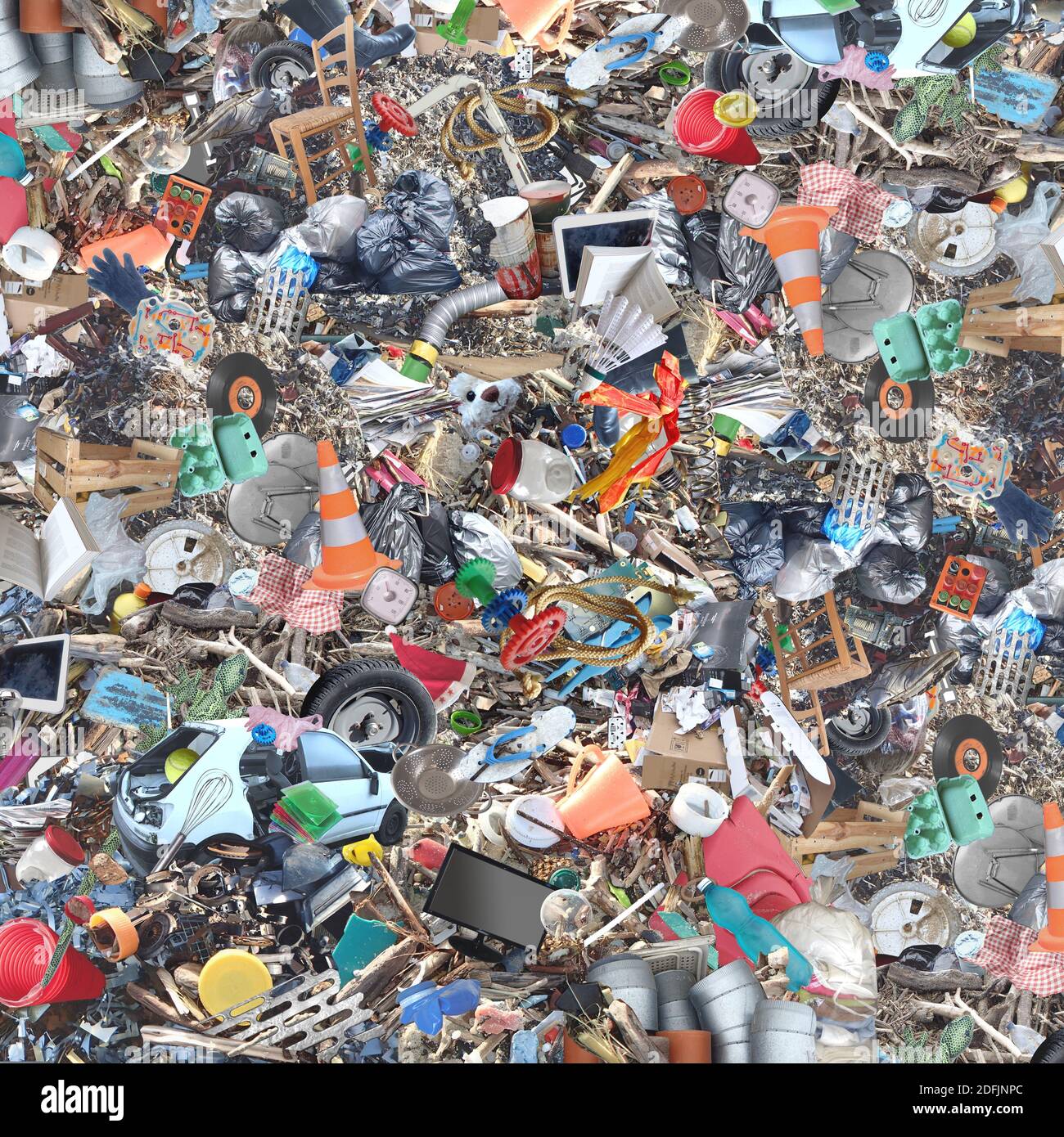 Pollution and Garbage objects Background - Collage Stock Photo - Alamy