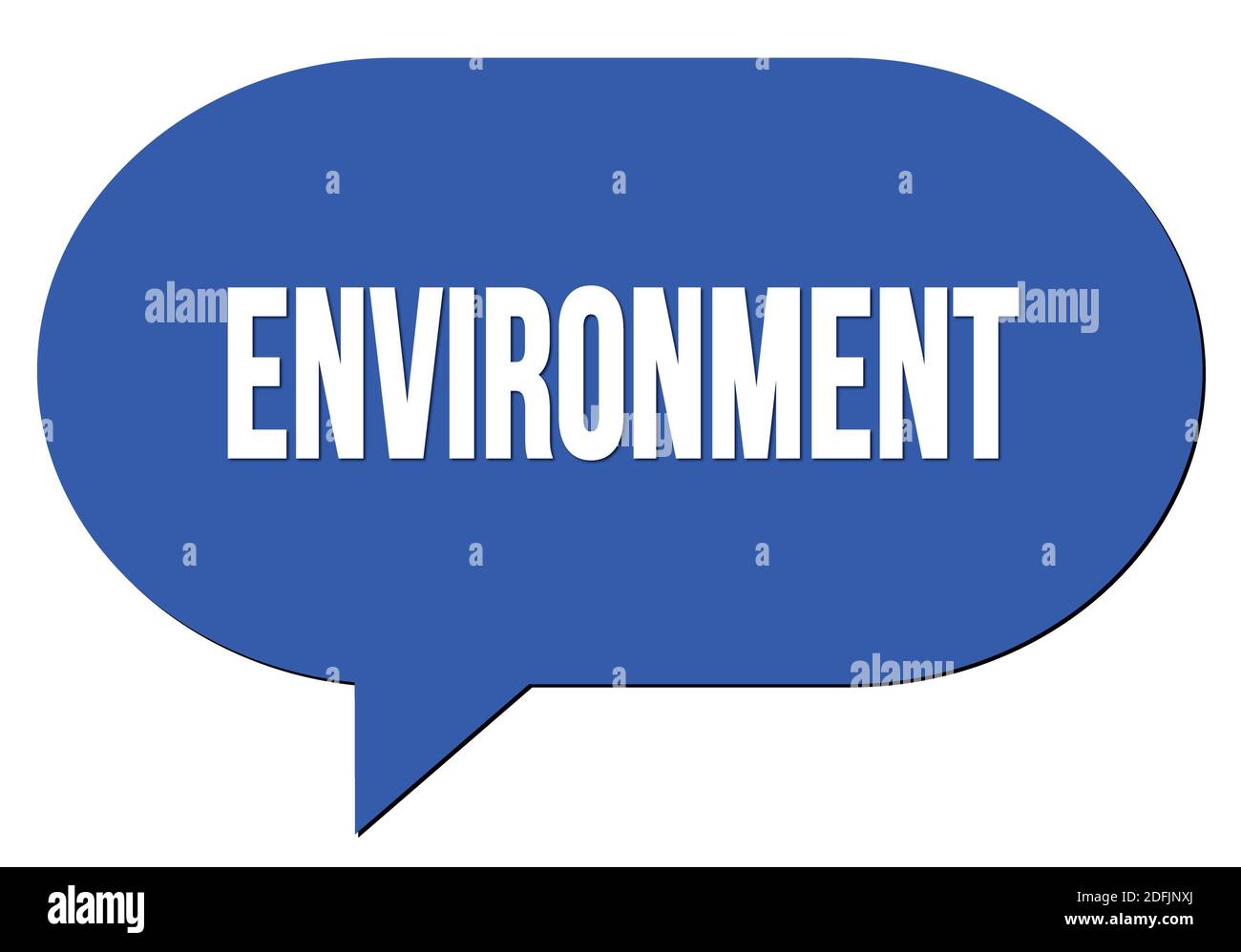 ENVIRONMENT text written in a blue speech bubble stamp Stock Photo - Alamy
