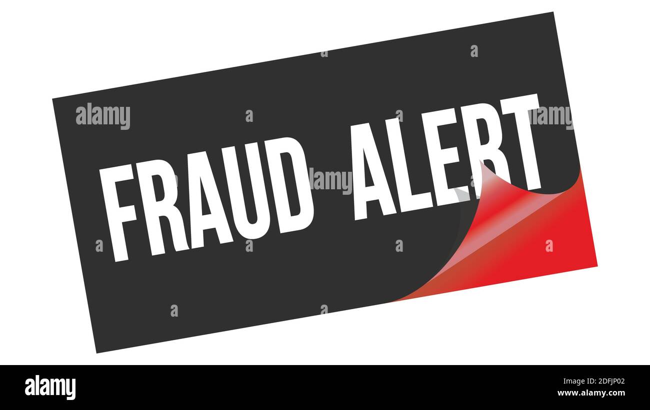 FRAUD ALERT text written on black red sticker stamp Stock Photo - Alamy