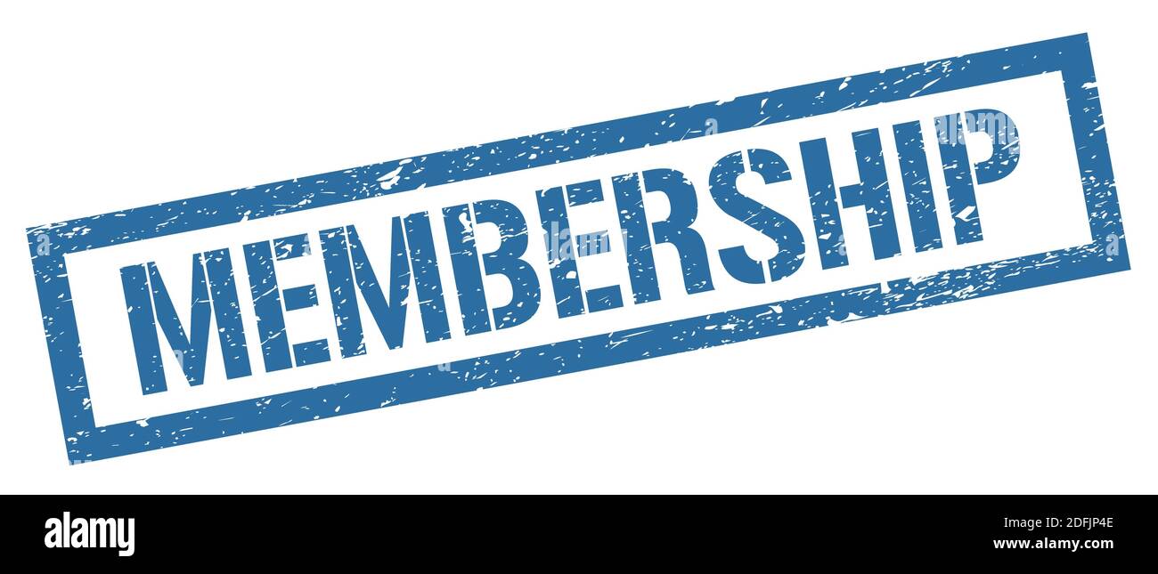 MEMBERSHIP blue grungy rectangle stamp sign Stock Photo - Alamy