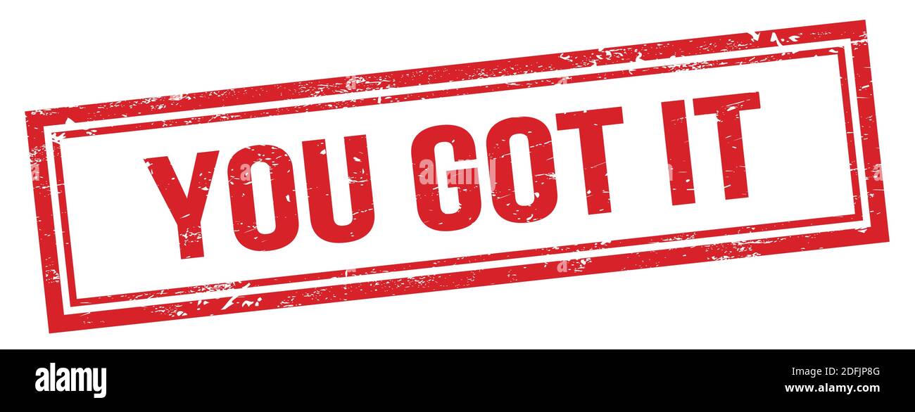 YOU GOT IT text on red grungy vintage rectangle stamp Stock Photo - Alamy