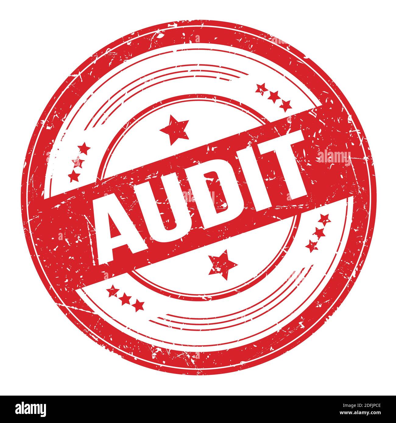 AUDIT text on red round grungy texture stamp Stock Photo - Alamy