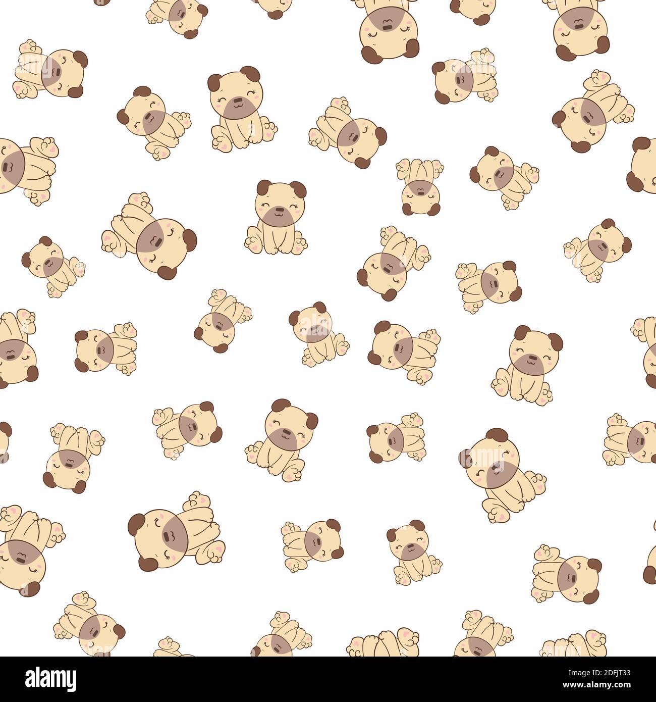 Vector illustration. Seamless vector pattern with pugs Stock Vector Image & Art - Alamy