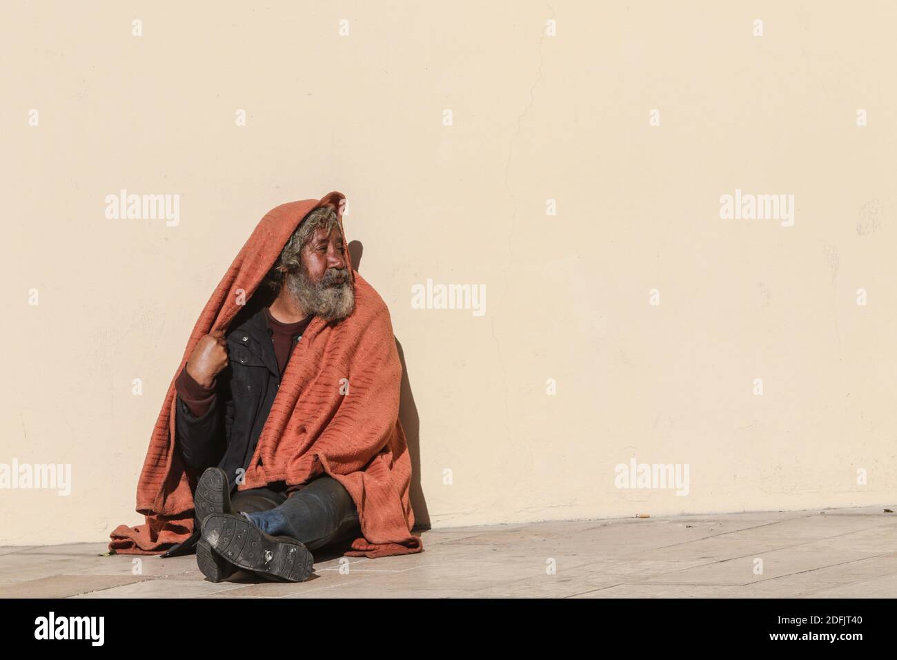 December 5, 2020: December 5, 2020 (Malaga) a homeless man, homeless ...