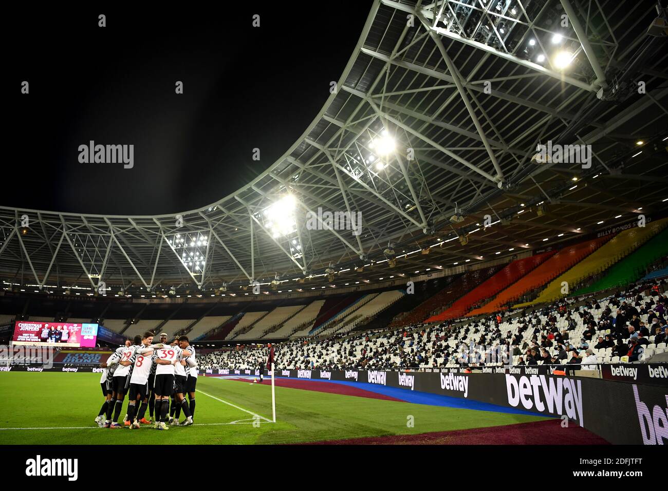 Manchester United players celebrate their second goal of the game ...