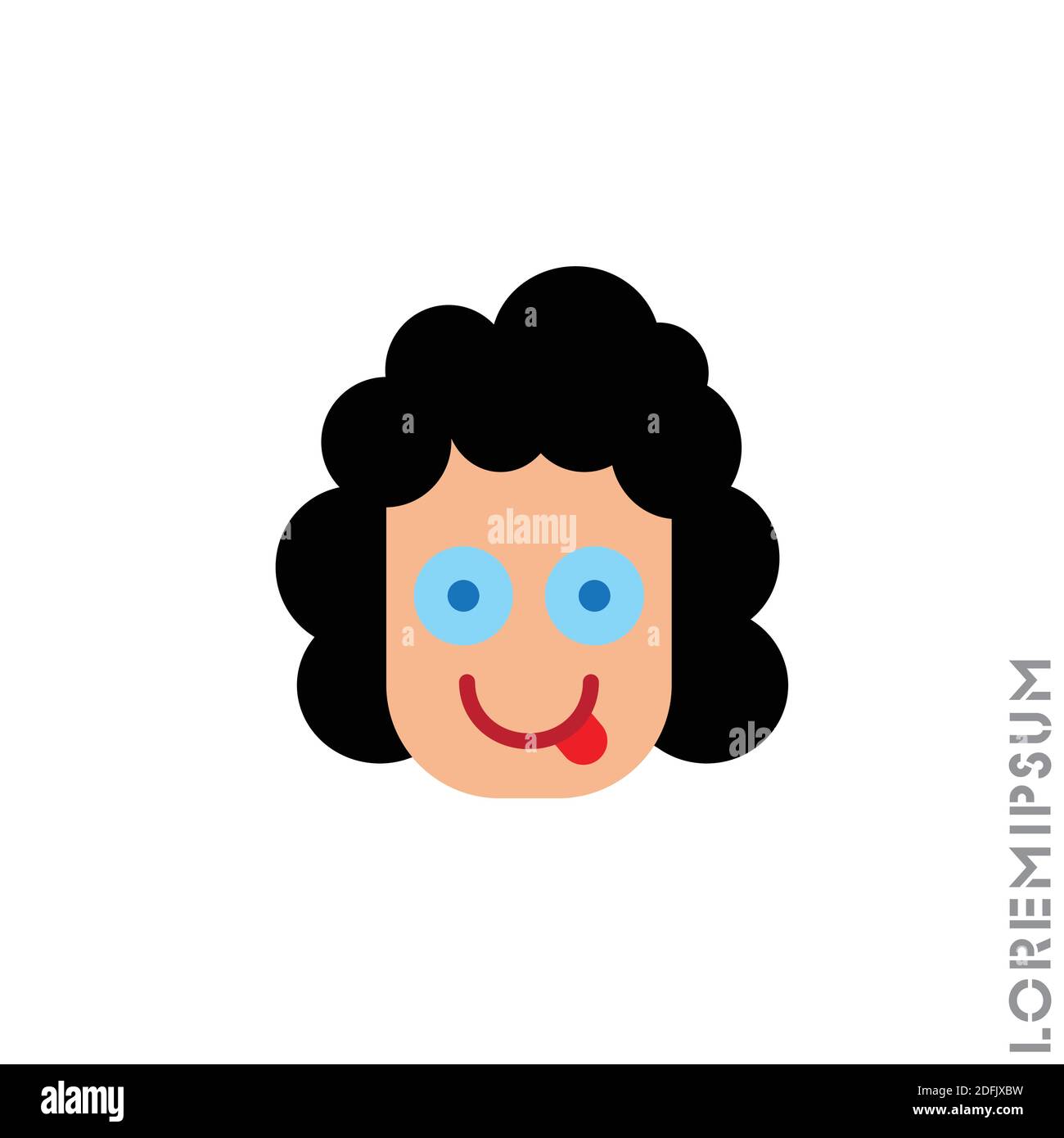 Playful smile girl, woman icon. Simple vector of emoji icons for ui and ...