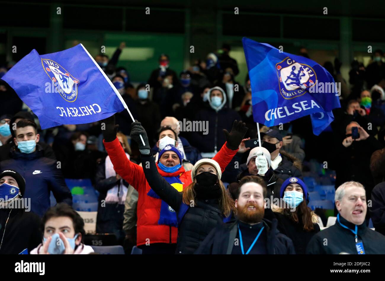 Chelsea fans in the stands during the Premier League match at Stamford ...