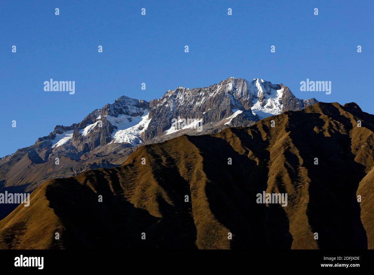 Mount Chicon, in the Urubamba Mountain Range. The Andes in Cusco Region ...