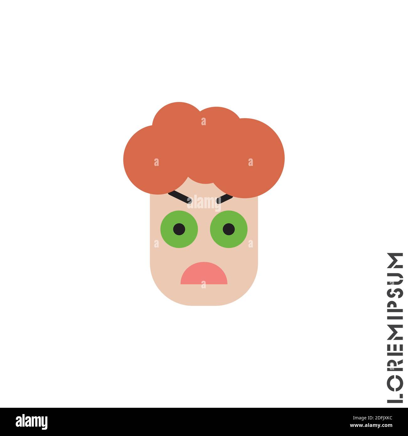 fury expression boy, man icon color style. Suitable for website design ...