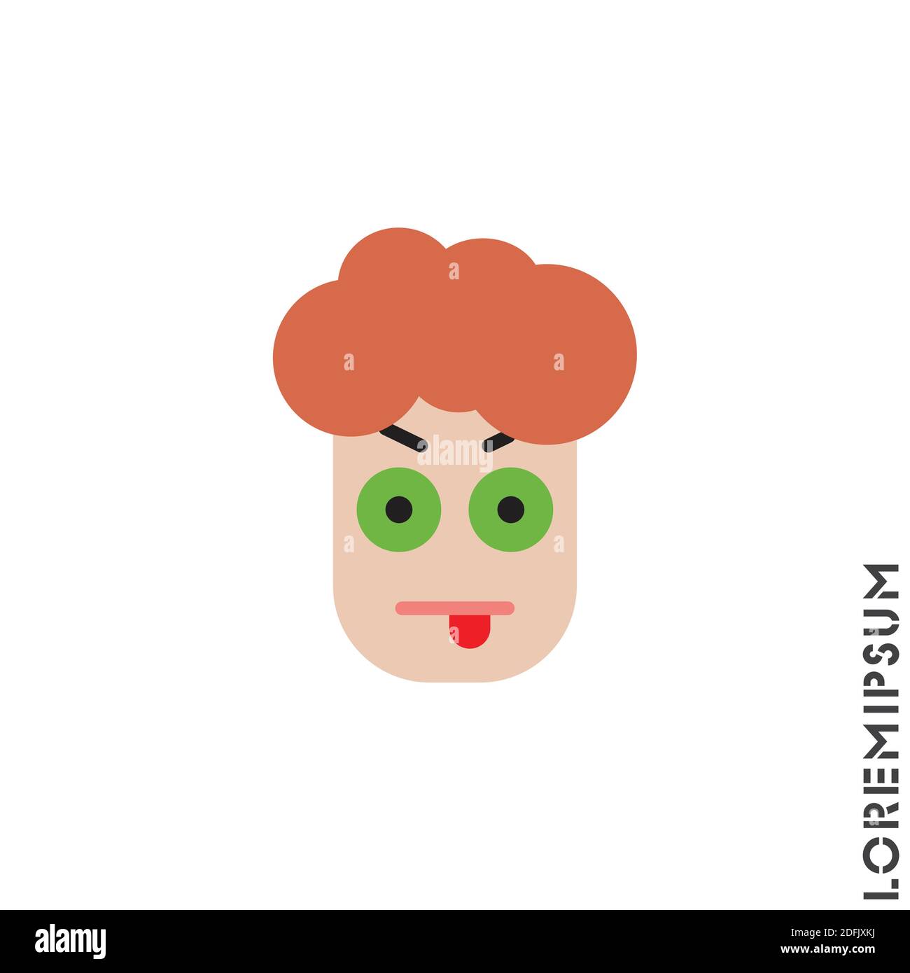 Mocking teasing and angry boy, man icon. showing tongue and frowning ...