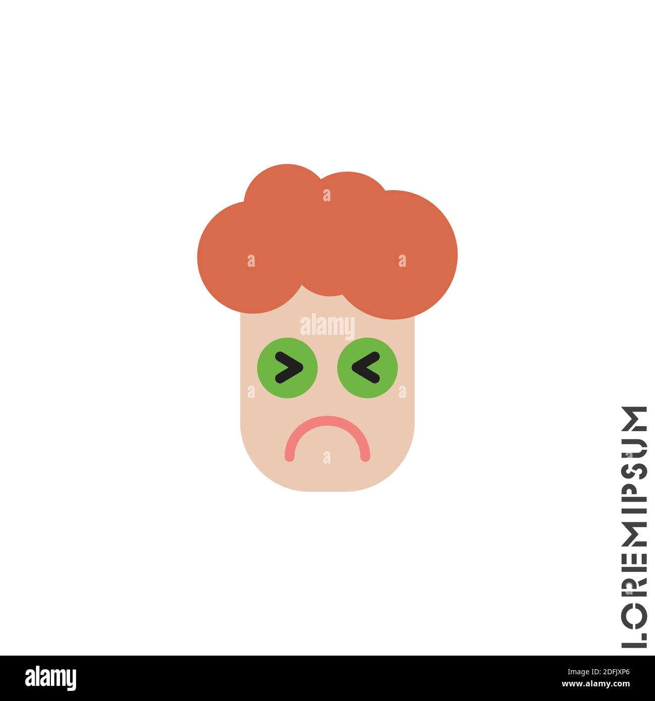 Sad Cry Stressful Emoticon boy, man Icon Vector Illustration. color ...