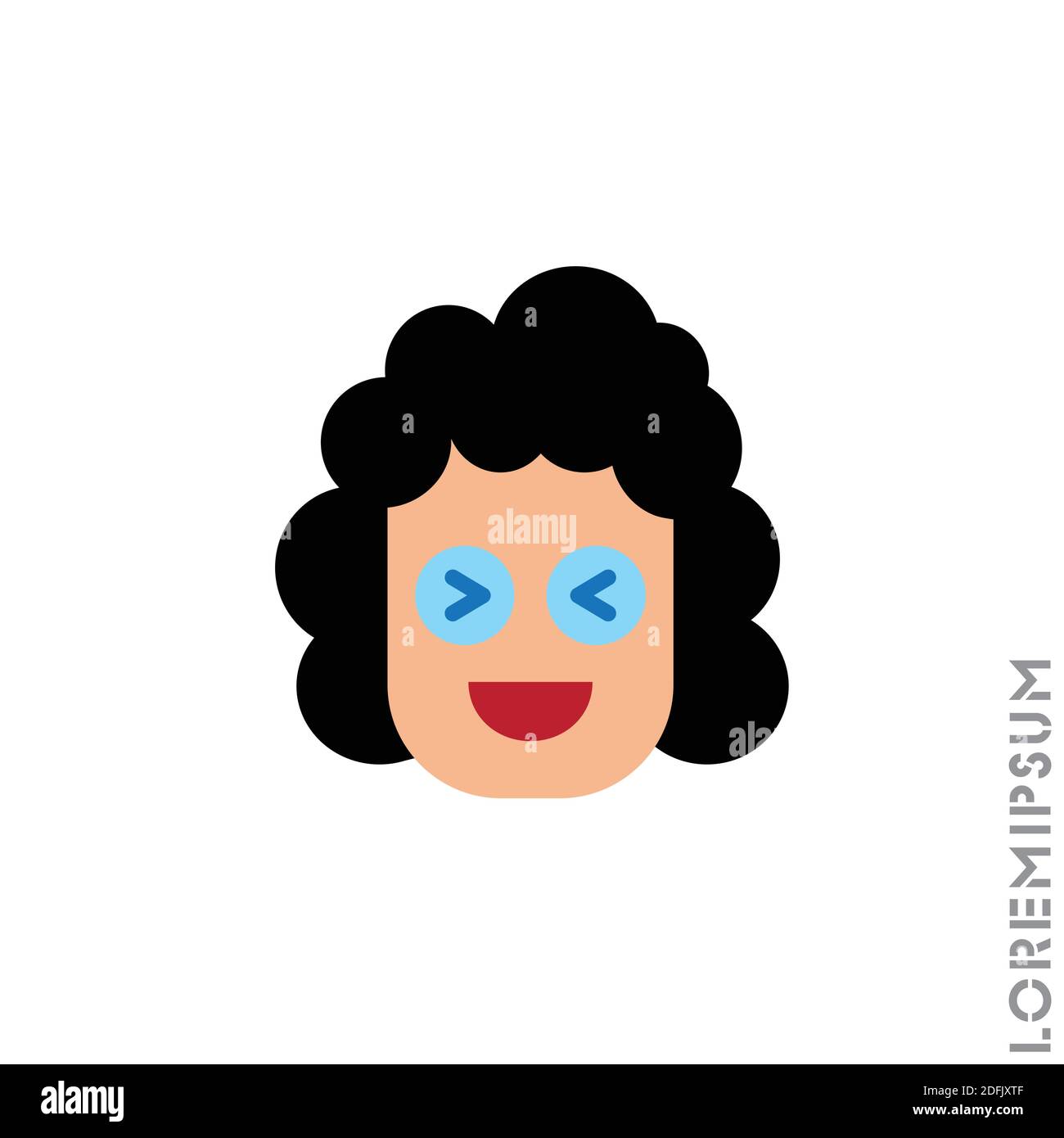 Emoticon vector girl, woman icon on white background. vector emoticon ...