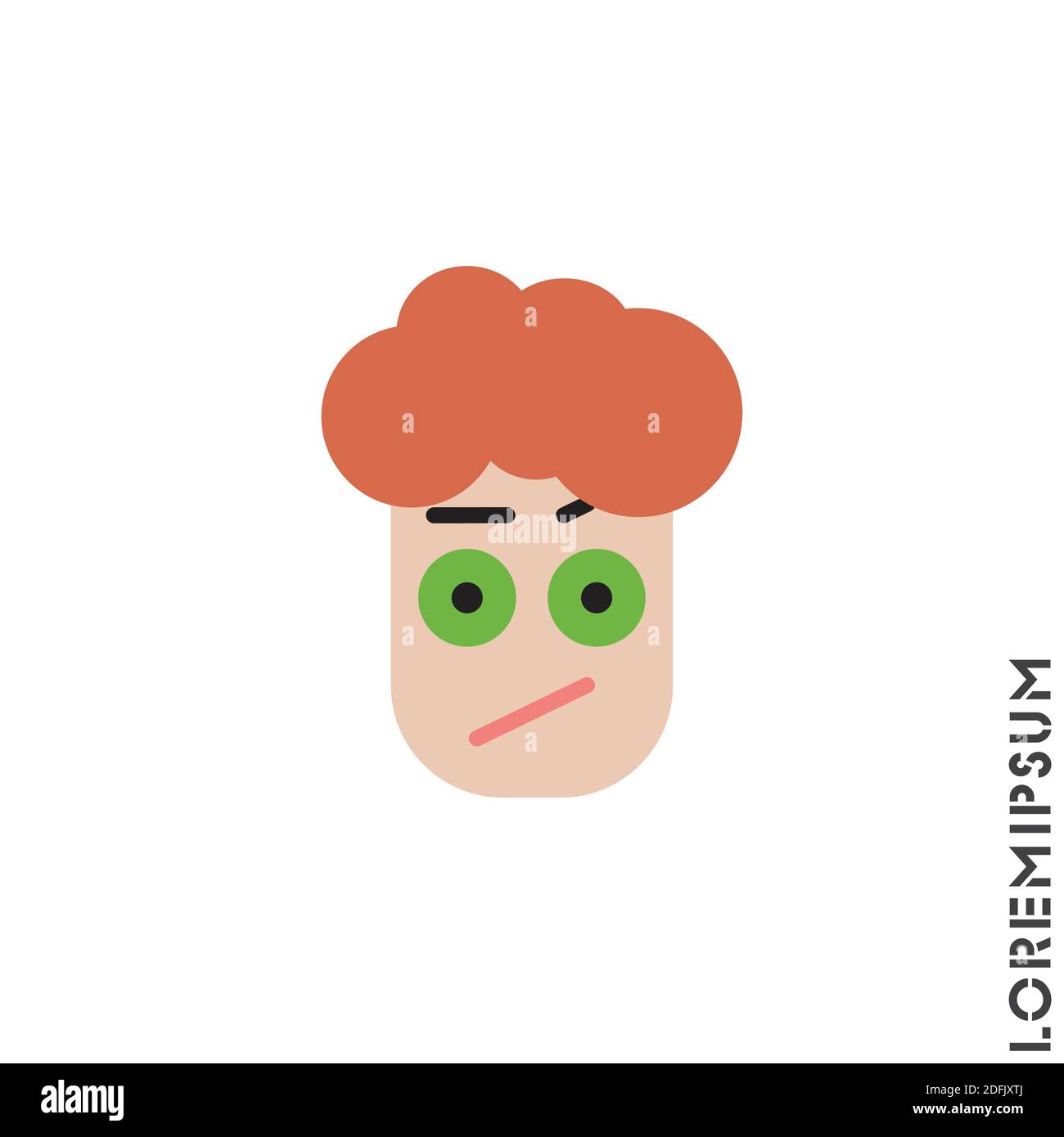 Sad and Confused with raised eyebrow Emoticon boy, man Icon Vector ...