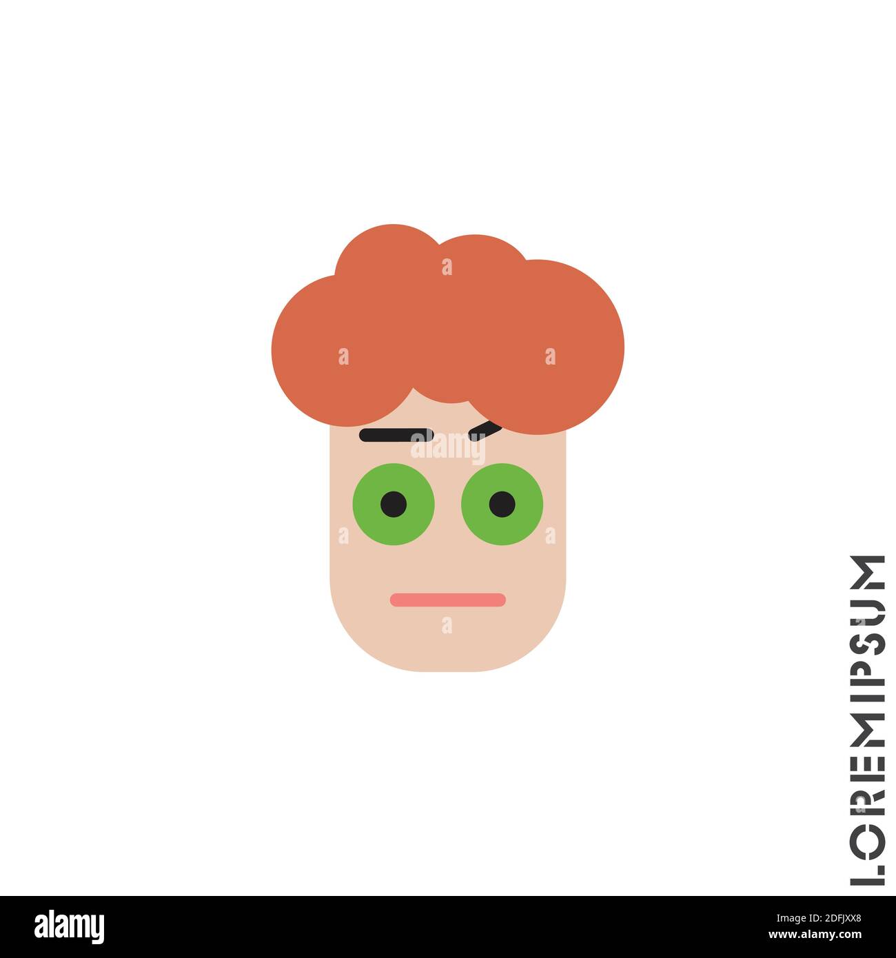 Confused Thinking Emoticon boy, man Icon Vector Illustration. color ...