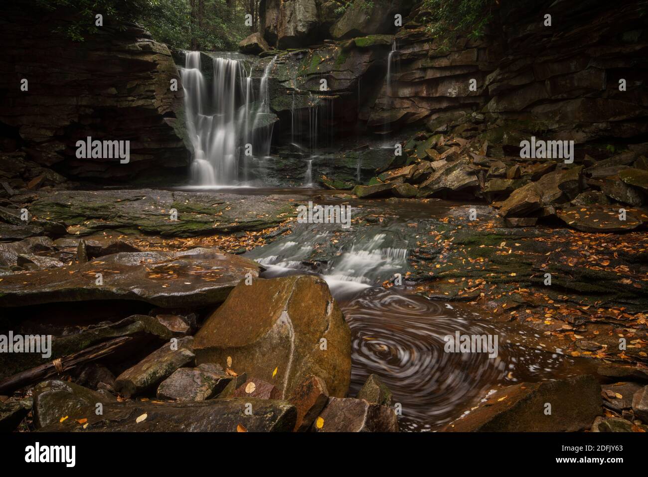 Autumn view of Elakala Falls in Blackwater Falls State Park near Davis ...