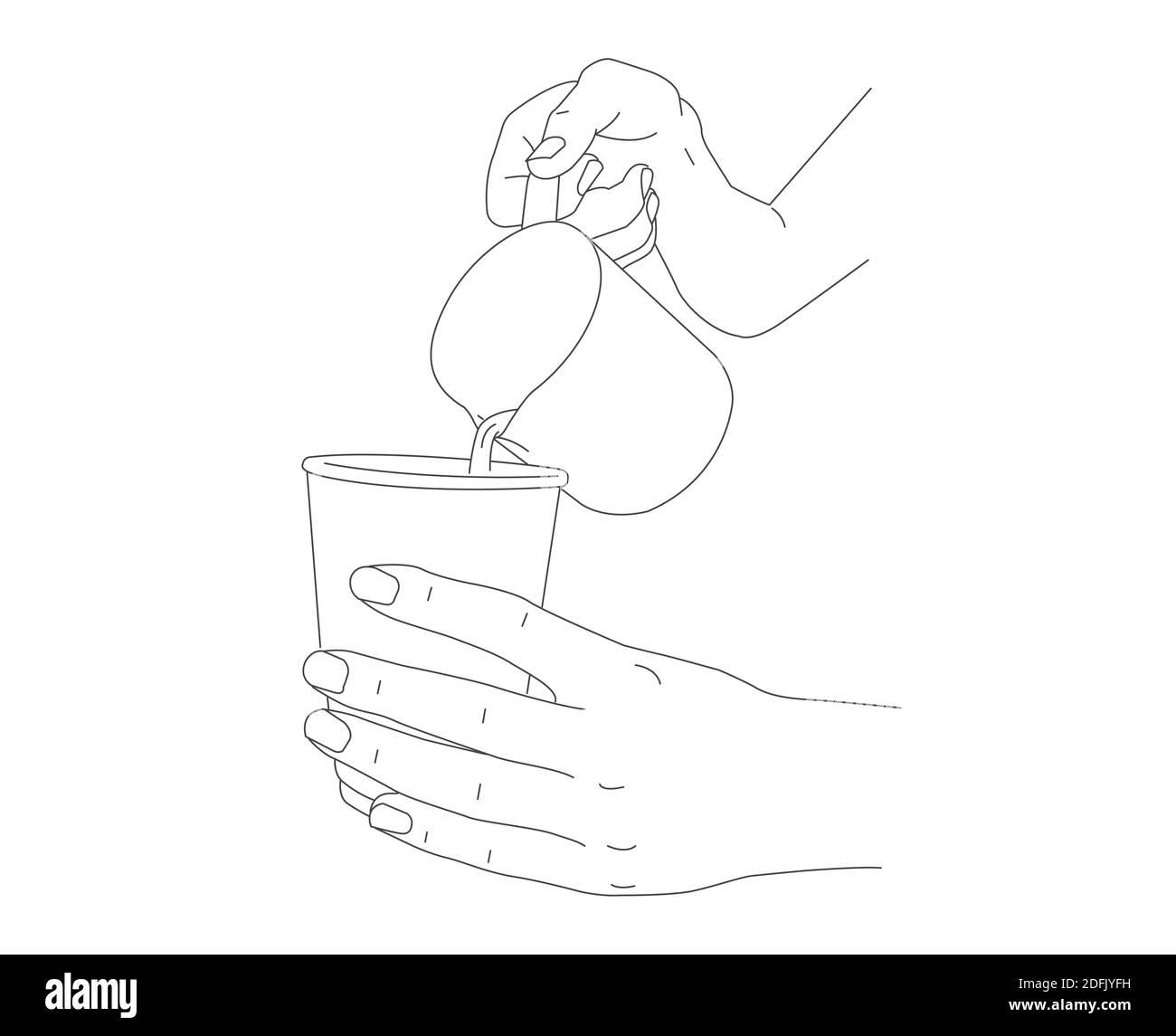 Pour cup hot water Stock Vector Images - Alamy