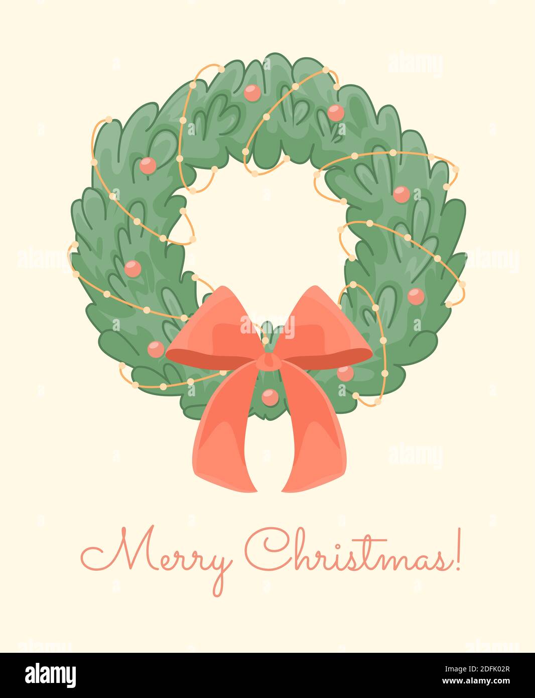 Flat christmas wreath cartoon Stock Vector Images - Alamy