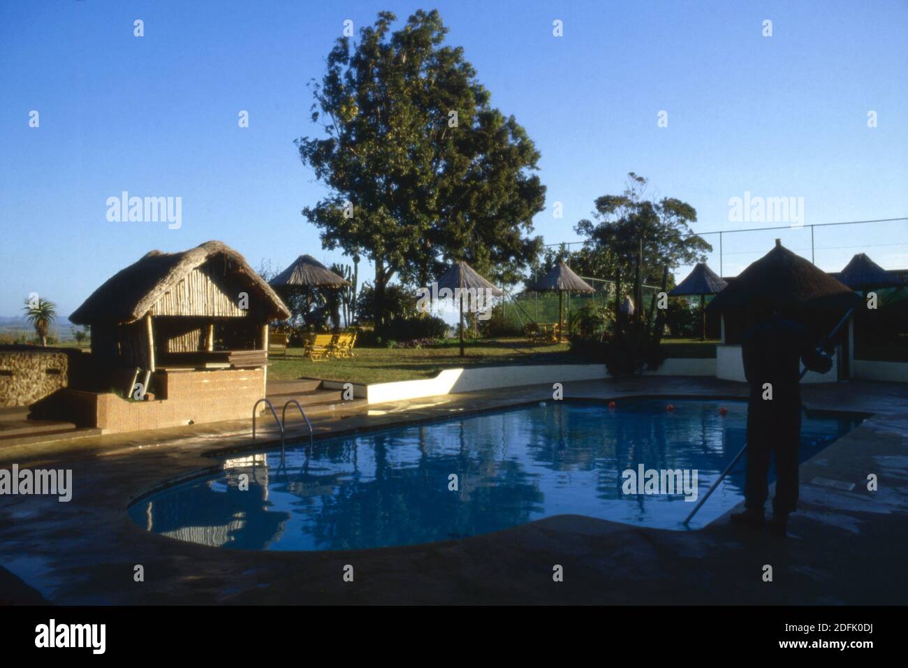 Swimming pool at overnight rest camp, day time, South Africa 1981 Stock ...