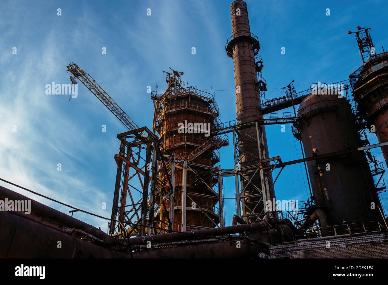 Blast furnace equipment of the metallurgical plant Stock Photo - Alamy