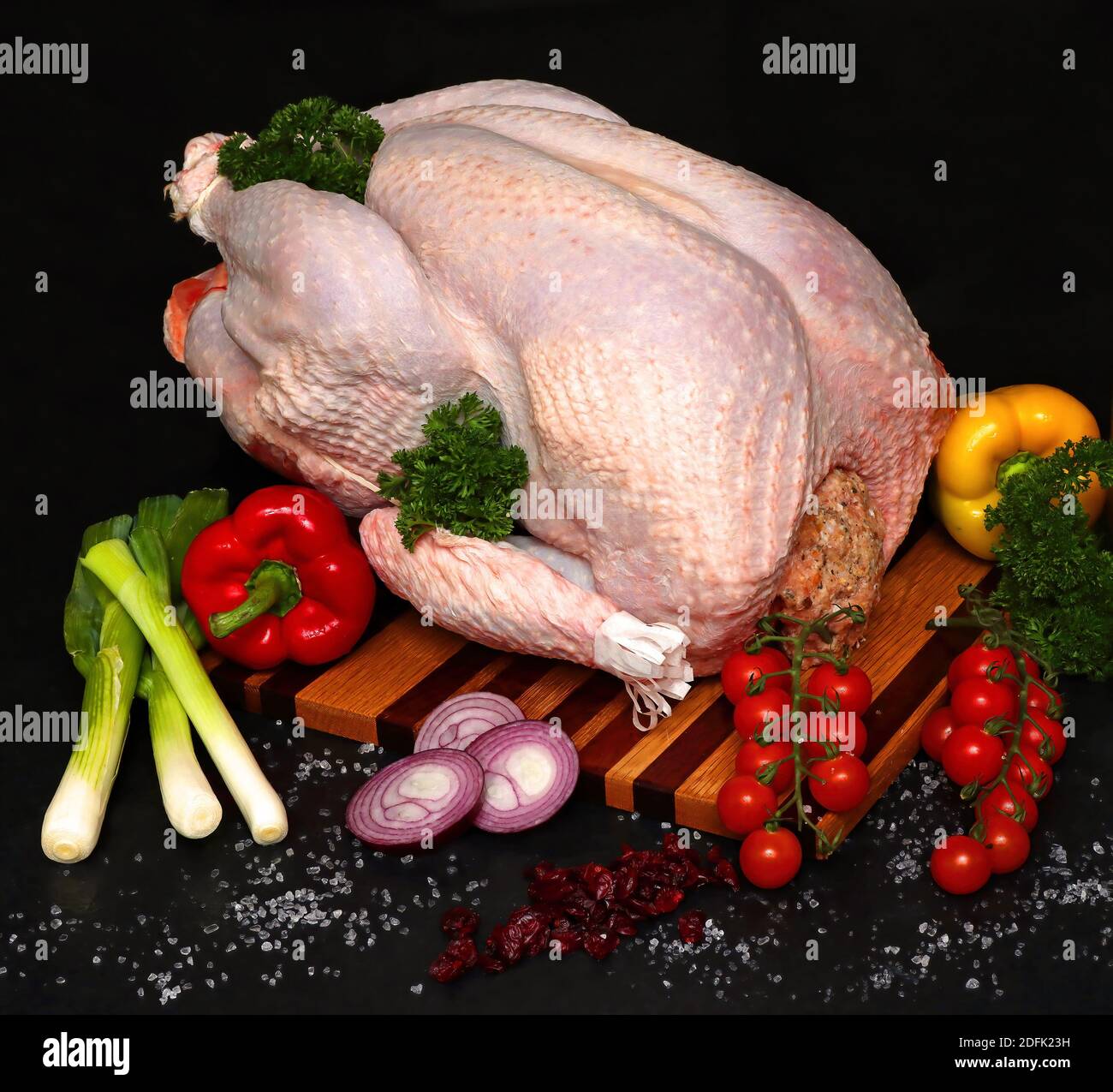 fresh turkey on display at the butchers ready to be cooked Stock Photo ...