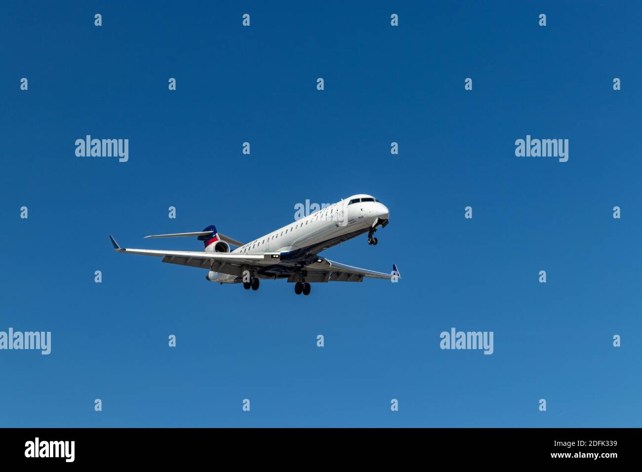 Toronto, Ontario, Canada - June 22, 2019. Small Embraer regional Air ...